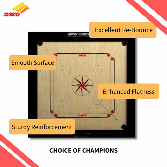Buy Synco Tournament Full size carrom board – Synco Sports