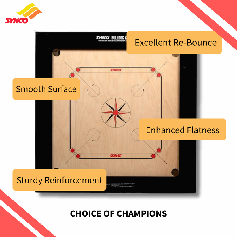Buy Synco Bulldog Genius Full Size Carrom board Online – Synco Sports