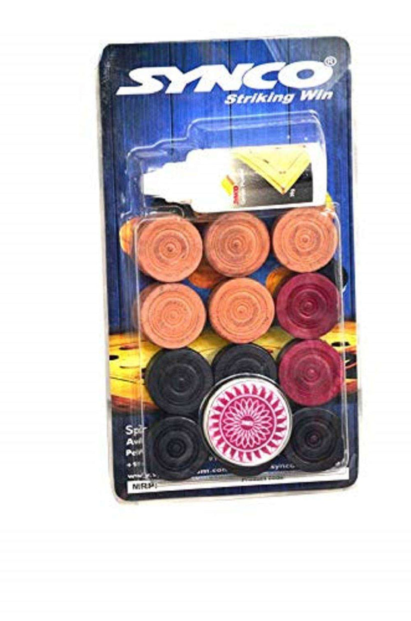 Buy Synco Carrom Coins with Striker and Powder Blister Set – Synco Sports