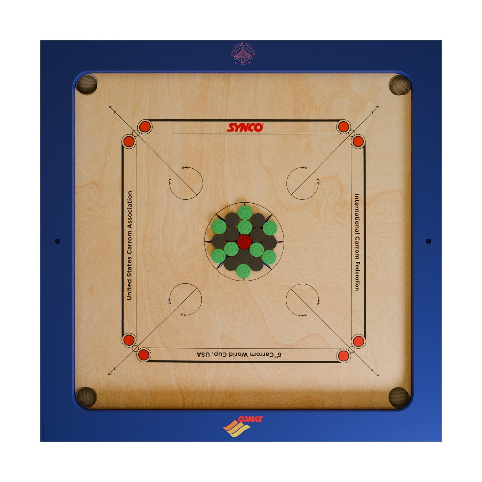 Synco World Cup Special Edition 20 mm Full size carrom board – Synco Sports